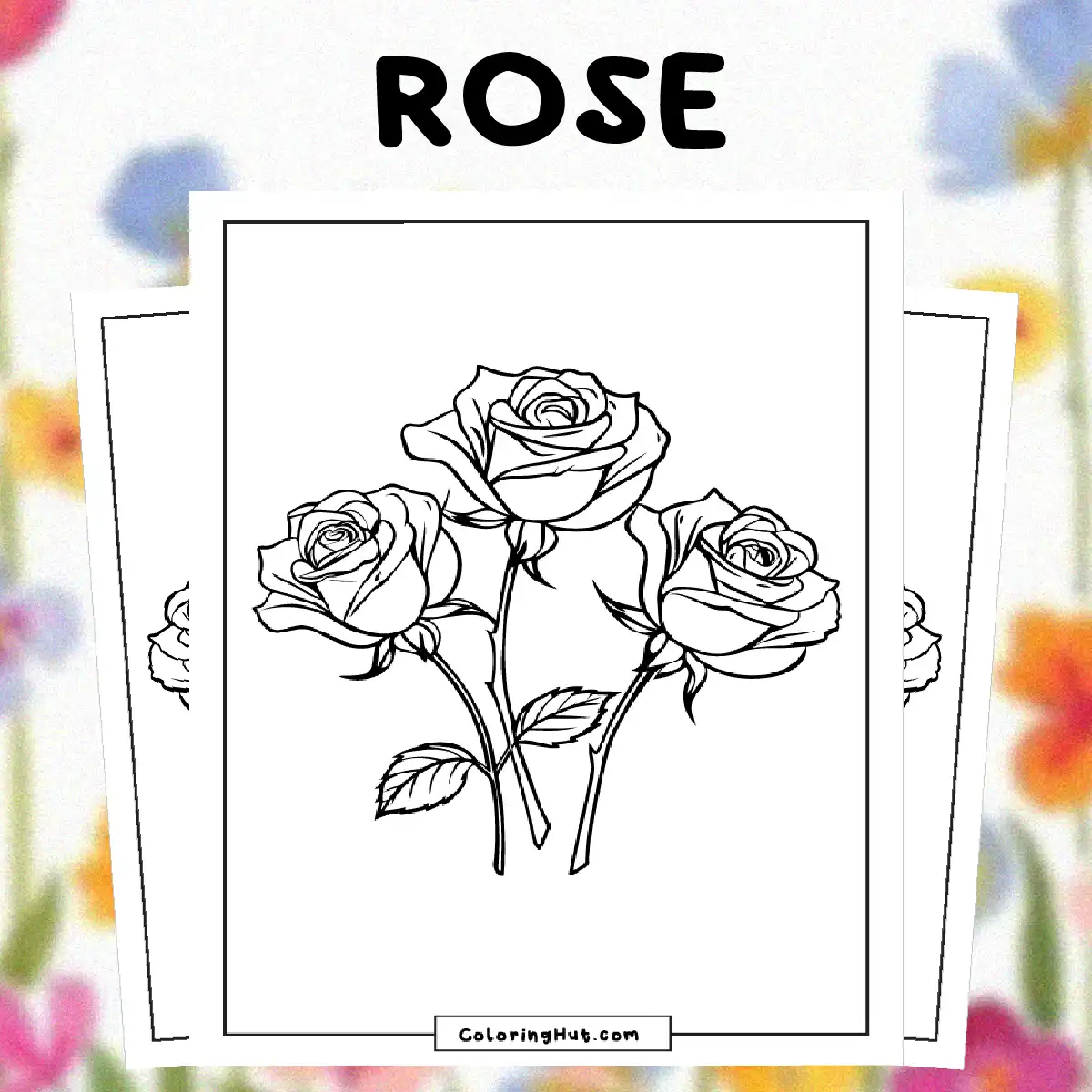 Free Rose Coloring Pages | Coloring Hut