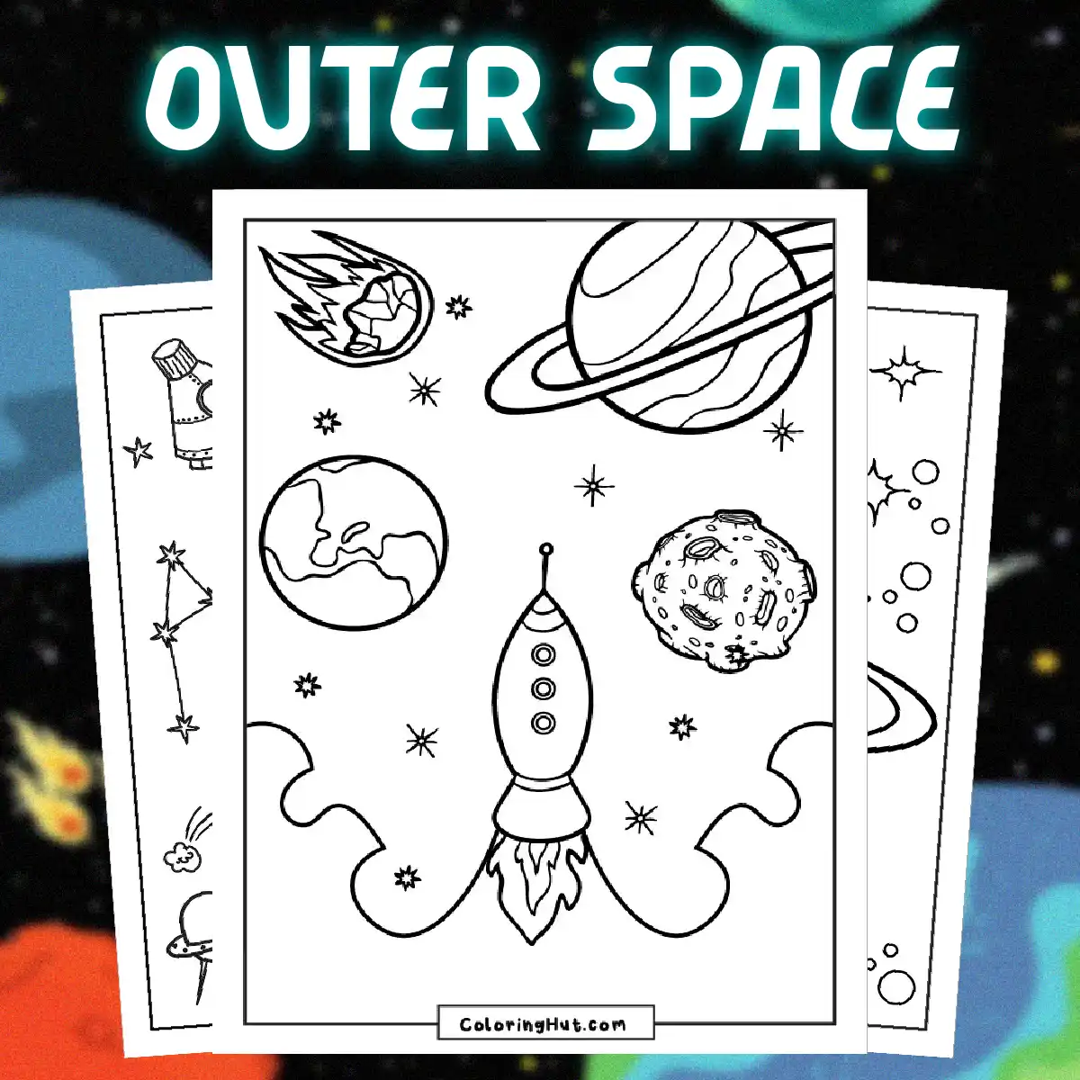 Free Outer Space Coloring Pages | Coloring Hut