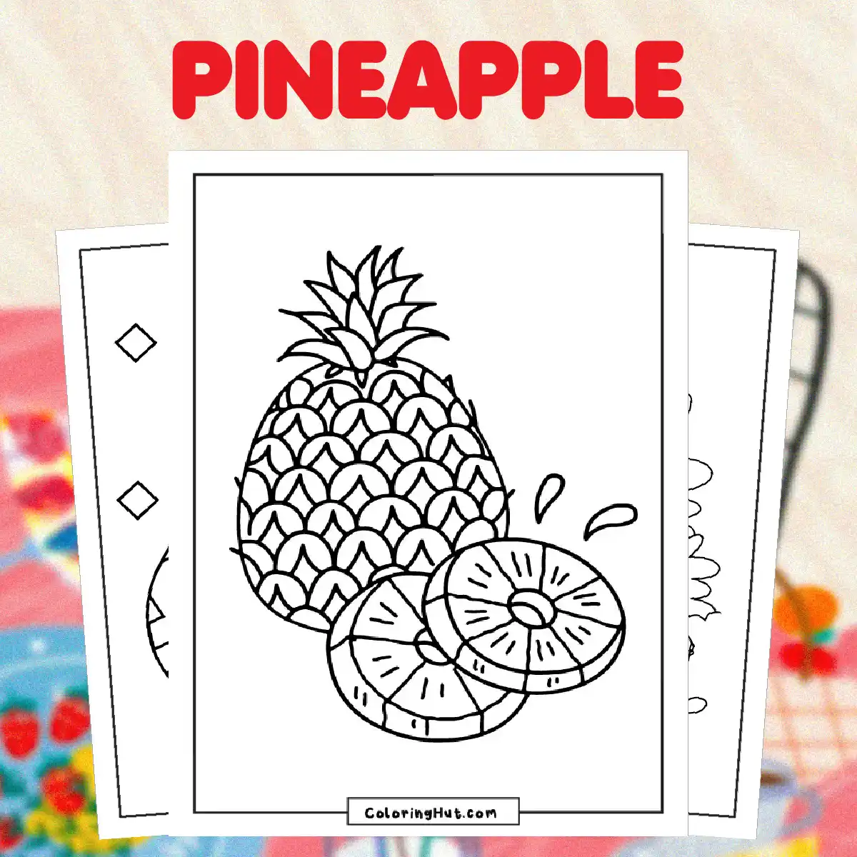 Free Pineapple Coloring Pages | Coloring Hut