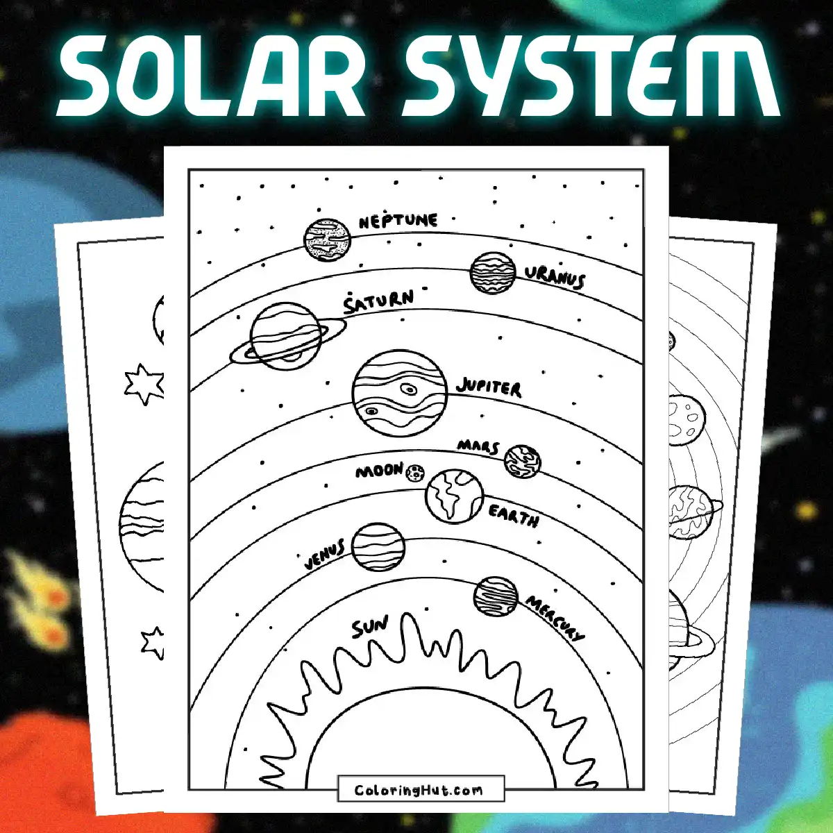 Free Printable Solar System Coloring Pages | Coloring Hut