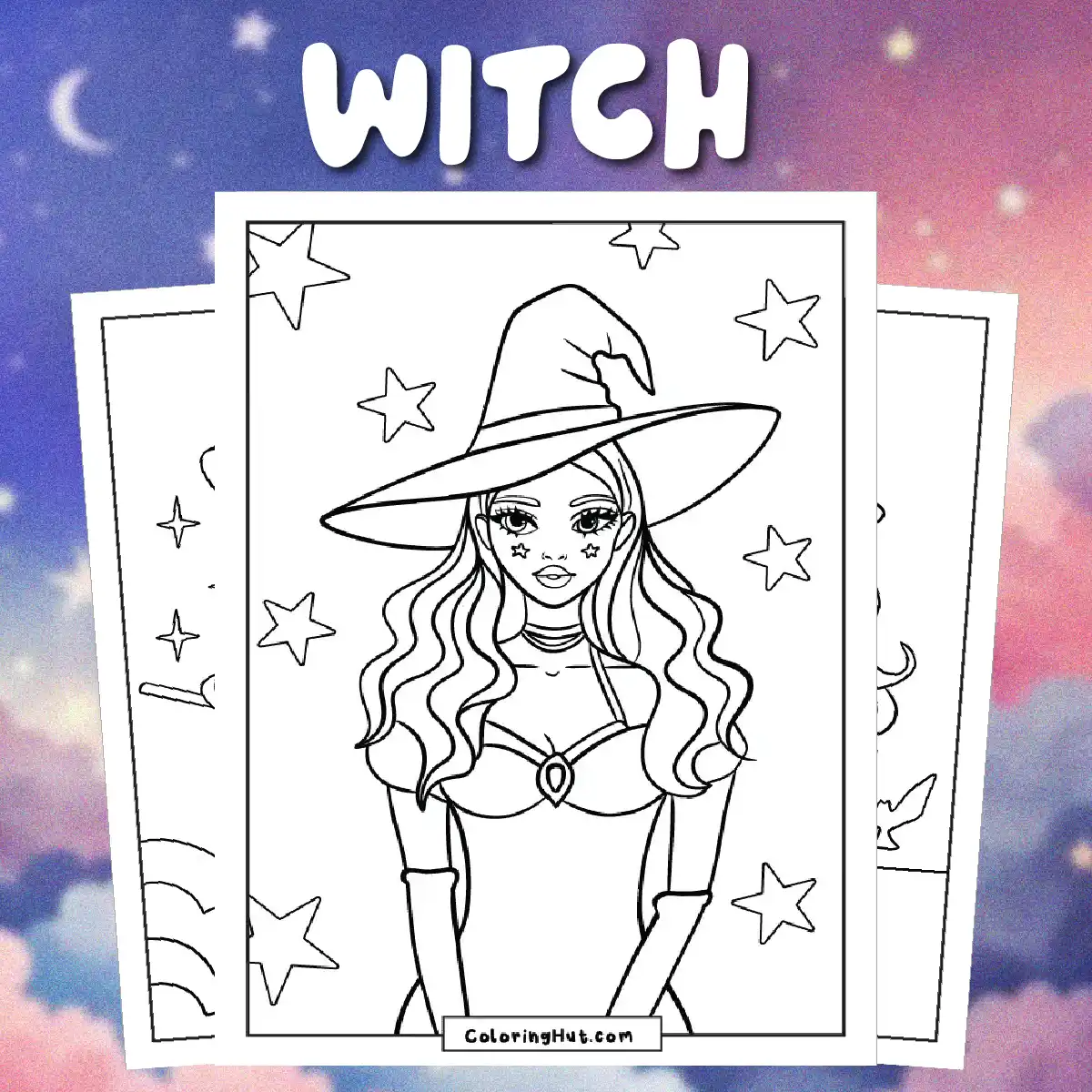 Free Witch Coloring Pages | Coloring Hut