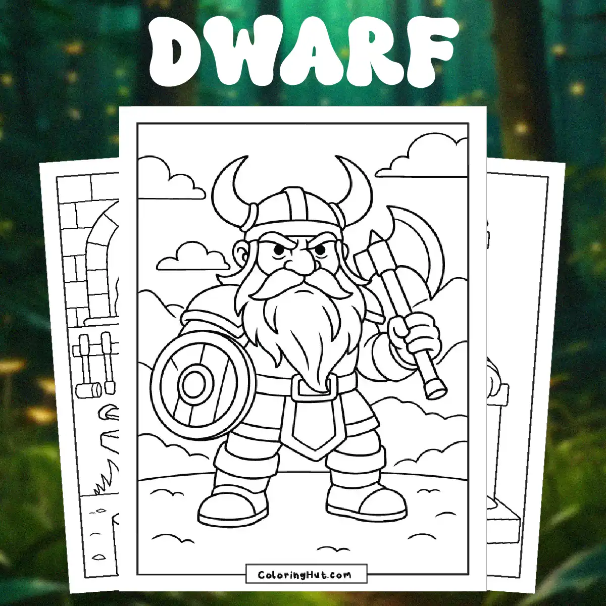 Free Dwarf Coloring Pages | Coloring Hut