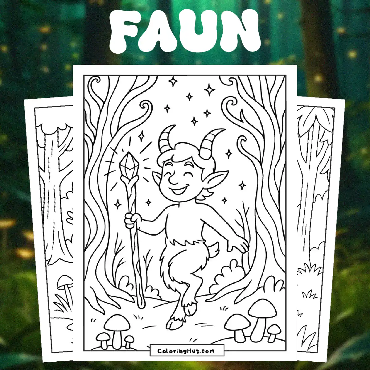 Free Faun Coloring Pages | Coloring Hut