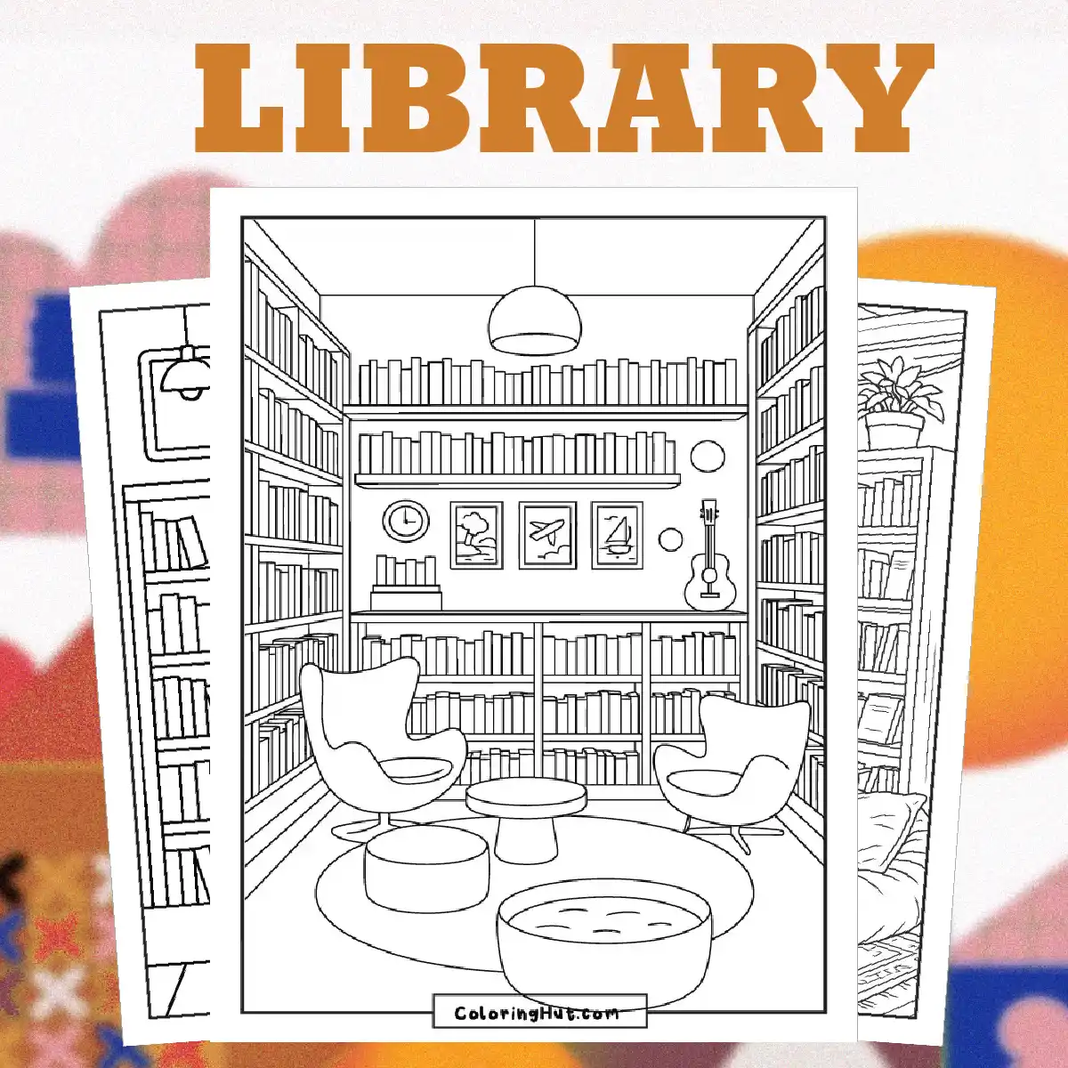 Free Library Coloring Pages | Coloring Hut